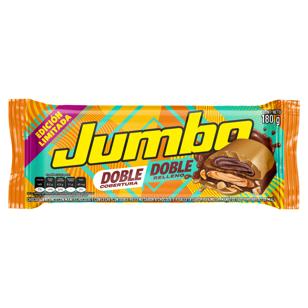 Chocolatina Jumbo Doble Cobertura 180Gr Edición limitada | SuperBooM Chocolatina Jumbo Doble Cobertura 180Gr Edición limitada | SuperBooM