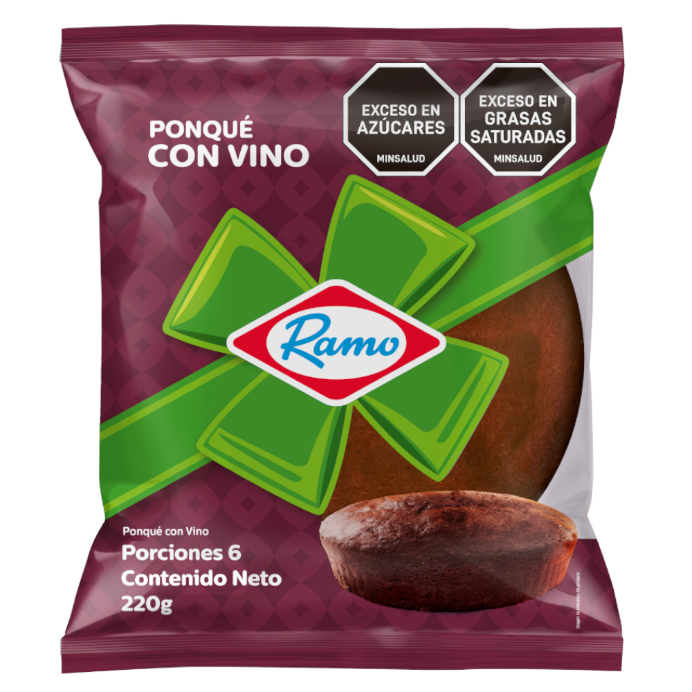 Ponqué Ramo Vino Navidad 220Gr | SuperBooM