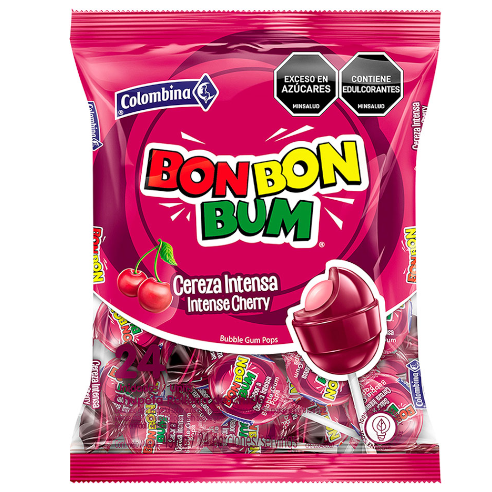 Bon Bon Bum Cereza Intensa 24 Unidades 456Gr | SuperBooM