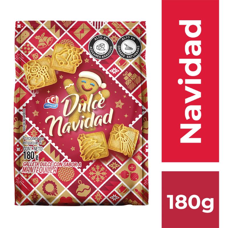 Galletas Dulce Navidad Mantequilla Gamesa Bolsa 180Gr | SuperBooM