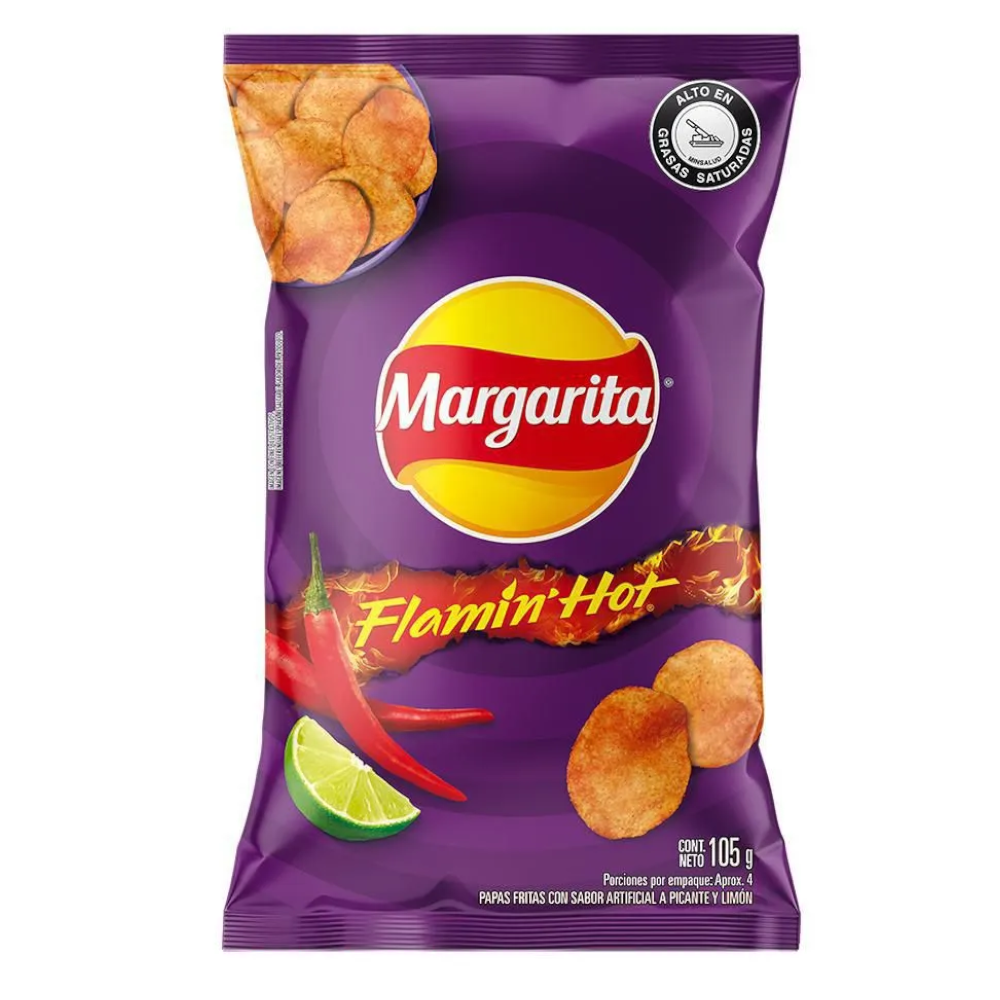 Papas Margarita Flamin' Hot 105Gr | SuperBooM