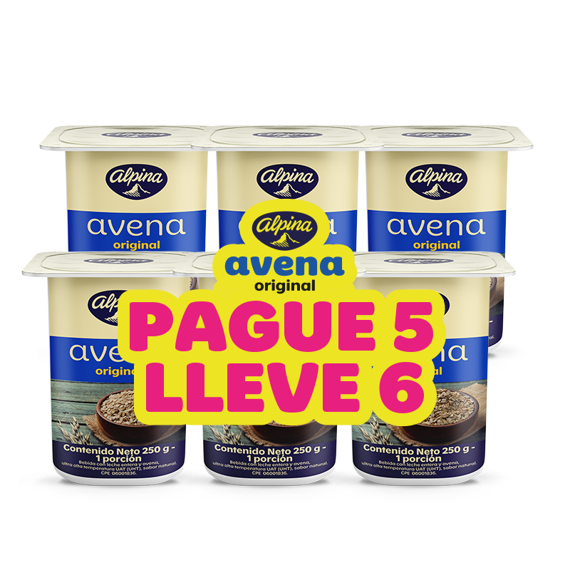 Avena Alpina Original Vaso Pague 5 LLeve 6 | SuperBooM