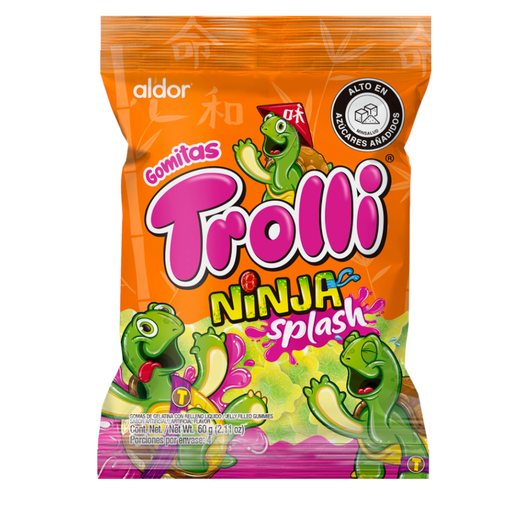 Gomitas Trolli Ninja Splash Con Relleno Liquido 60Gr | SuperBooM