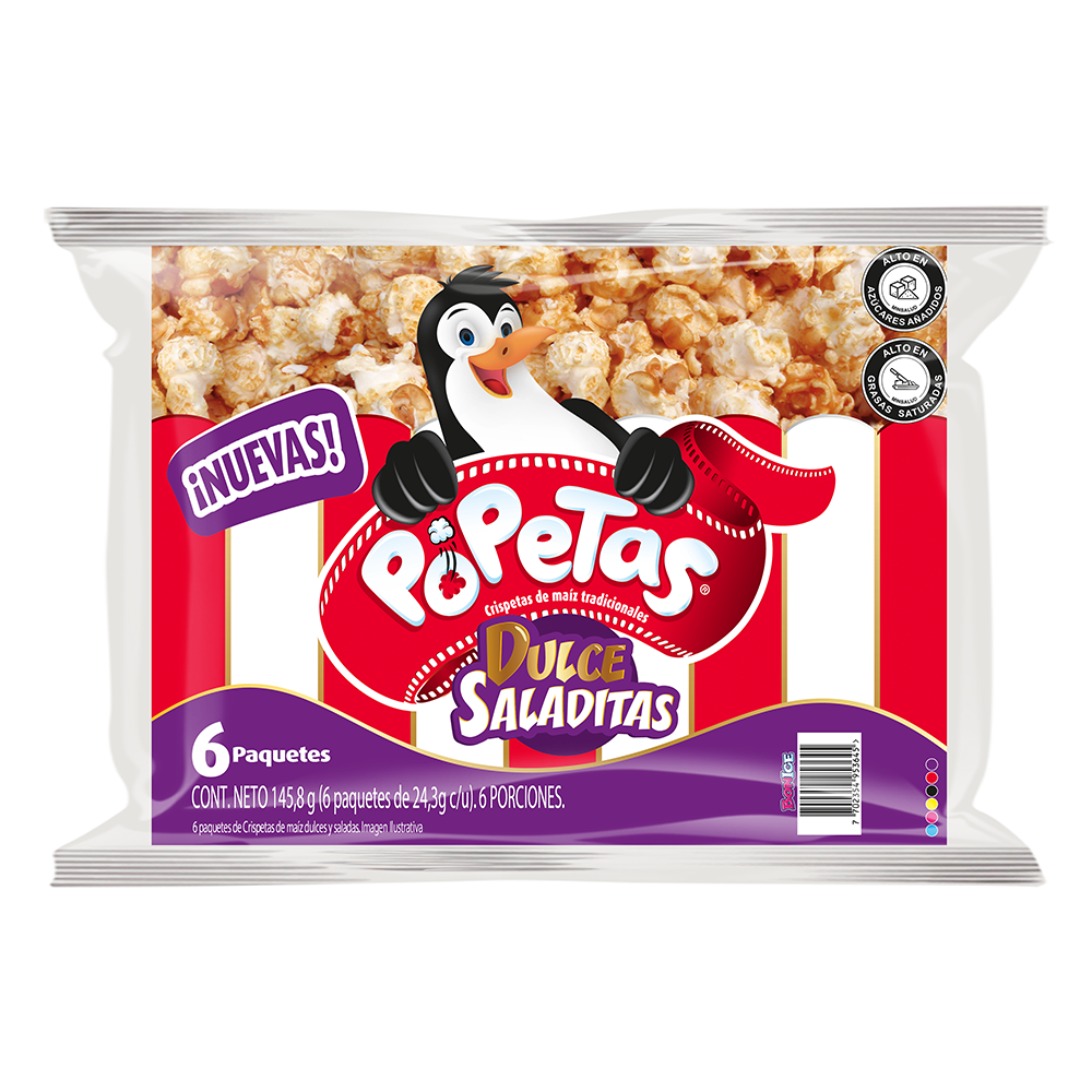 Popetas Dulce Saladitas 6 Paquetes 145.8Gr | SuperBooM