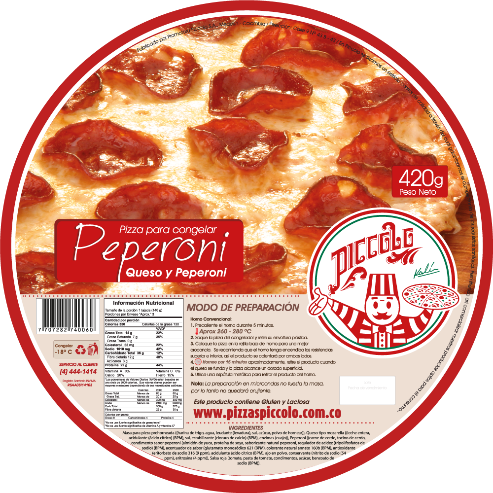 Pizza Piccolo Peperoni 420Gr | SuperBooM