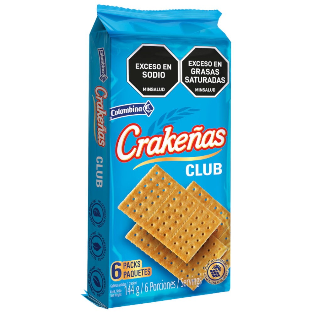 Galletas Crakeñas Club Paquete 6 Unidades 144Gr | SuperBooM