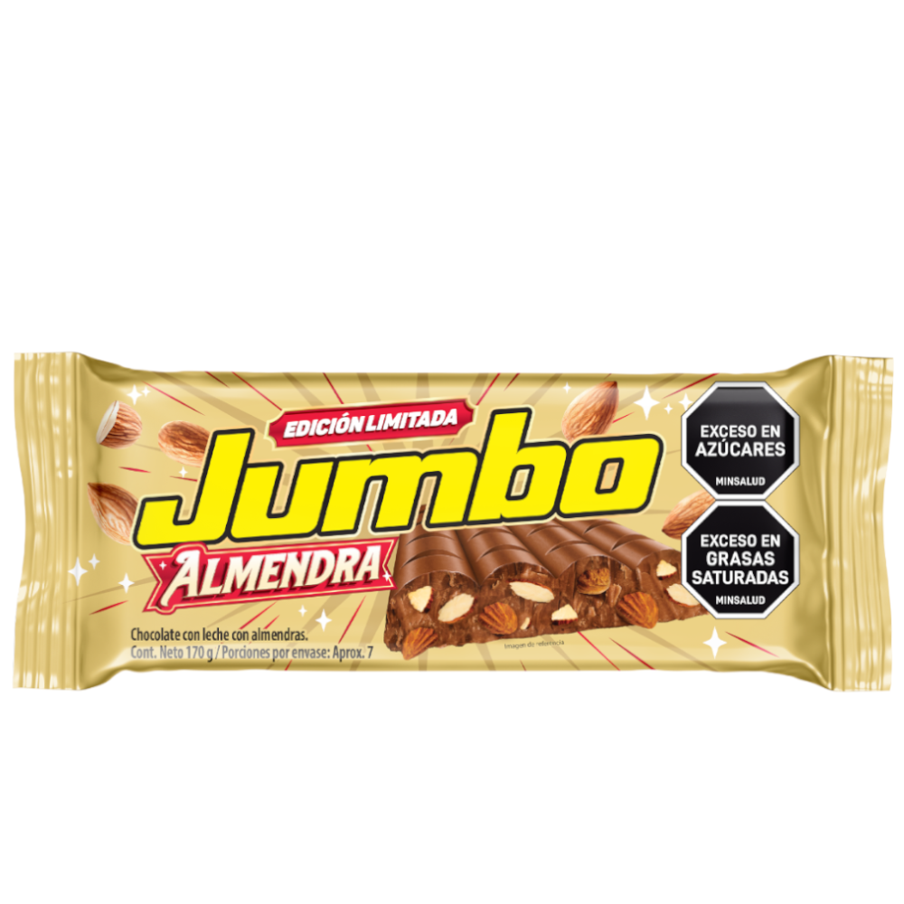 Chocolatina Jumbo Almendras 170Gr Edición limitada | SuperBooM