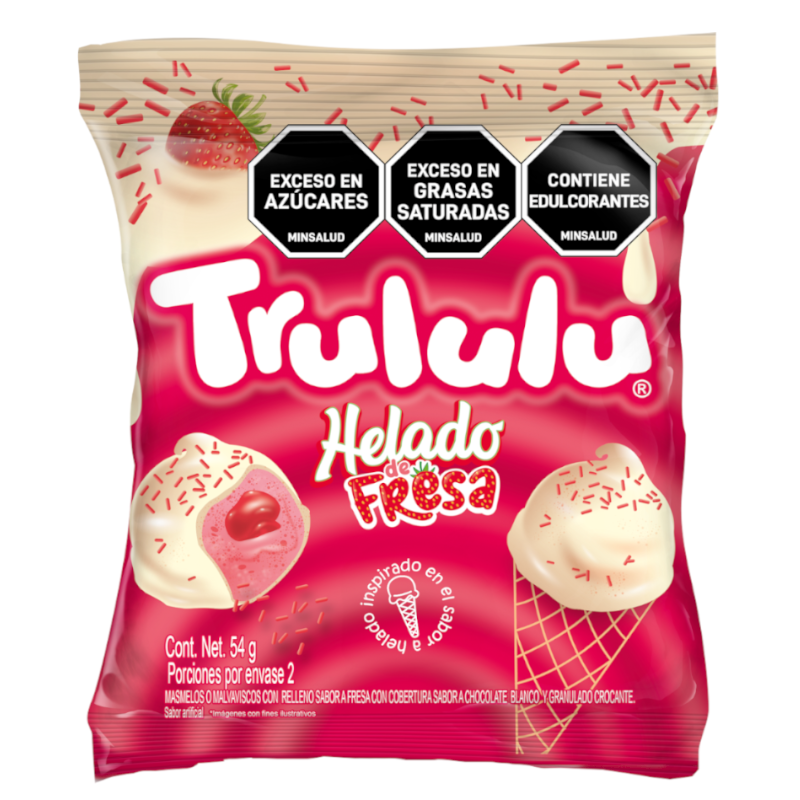 Gomas Trululu Helado De Fresa 54Gr | SuperBooM