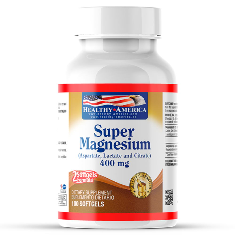 Super Magnesium Healthy America 100 Unidades | SuperBooM